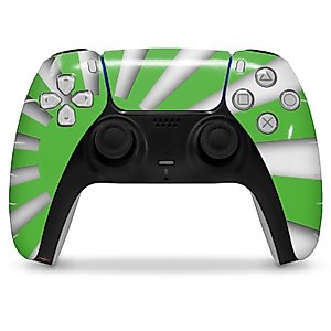 WraptorSkinz Skin Wrap compatible with Sony PS5 DualSense Controller Rising Sun Japanese Flag Green (CONTROLLER NOT INCLUDED)