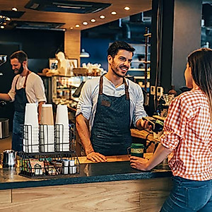 TQVAI Coffee Station Organizer, Coffee Bar Accessories Station Organizer, 6 Compartment Condiment Rack for Breakroom, Office, Home, Black/Archaize