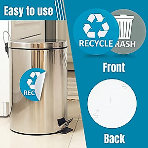 Sukh 8 Pack Recycle Sticker for Trash Can Large Sign Garbage Recycling Sticker Reuse Recycle Vinyl Perfect for Kitchen Necessity Home Essentials,Home, Office,Work,Commercial Event,Apartment,Hotel