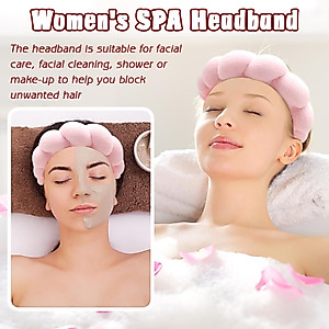 Wrahonbi Headbands for Women Spa Headband for Washing Face,Facial Mask,Makeup and Skin Care,Gifts for Women and Teen Girl Gifts Trendy Stuff Pink