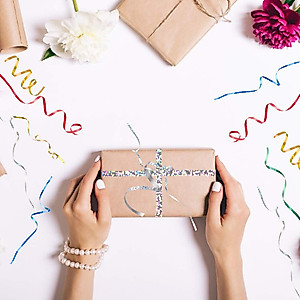 500 Yards Shiny Balloon Ribbons for Party Florist Flowers Wrapping Gift Box Cards Balloons Decoration (Silver)