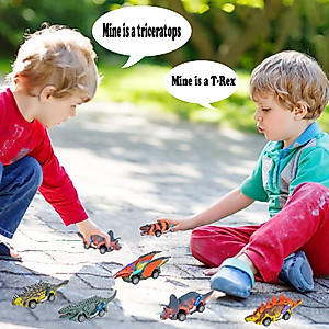 ABCaptain Dinosaur Toys Pull Back Cars for Boys Kids Toddlers 3-7 Year Old, Dino Monster Trucks Birthday Easter for Age 3 4 5 6 (6Pcs-A)