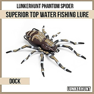 Lunkerhunt Phantom Spider Fishing Lure | Most Realistic Topwater Fishing Bait with Self-Righting Ballast for Natural Walking Action | Hollow Body Weedless Hooks for Bass Fishing (Dock)