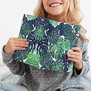 JEOCODY Monstera Book Cover Soft Book Sleeve for Paperbook Waterproof Book Pouch for Boys Girls Durable Reusable Book Cover Protector for Books Novels Hardcover Gifts