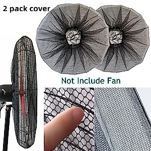 24 Inch Fan Cover, 2 PACK 24" Pedestal Fan Dustproof Cover for Kids Children Finger Protection,Fan Mesh Cover for 24~26 in Stand Up Round Fan for Garden Home Office Shop Playground,Washable,Reusable