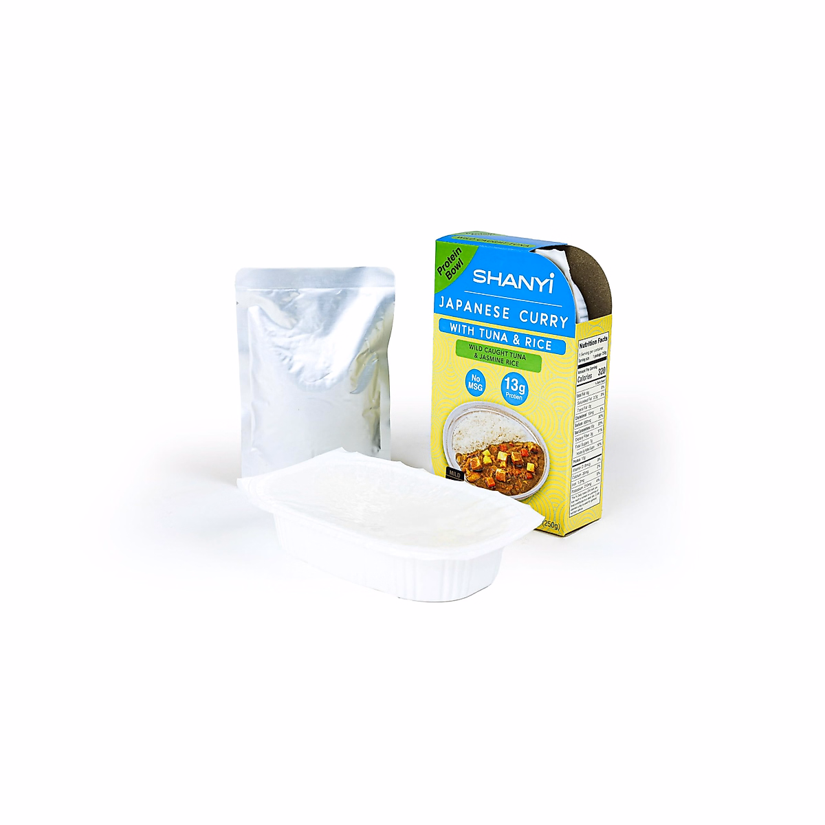 ShanYi Instant Microwave Meals, Japanese Curry with Tuna and Jasmine Rice 250g/8.8oz, Case of 6