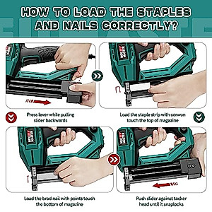 Electric Brad Nailer, NEU MASTER NTC0040 Electric Nail Gun/Staple Gun for Upholstery, Carpentry and Woodworking Projects, 1/4'' Narrow Crown Staples 200pcs and Nails 800pcs Included