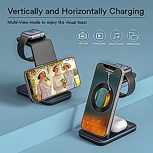Wireless Charger for Apple Multiple Device, 3 in 1 Fast Charging Station/Stand Compatible for iPhone 14/13/12/Pro Max/SE/11/X/XR/8,for Apple Watch/iWatch 8/7/6/5/4/3/2/SE AirPods Pro/3/2