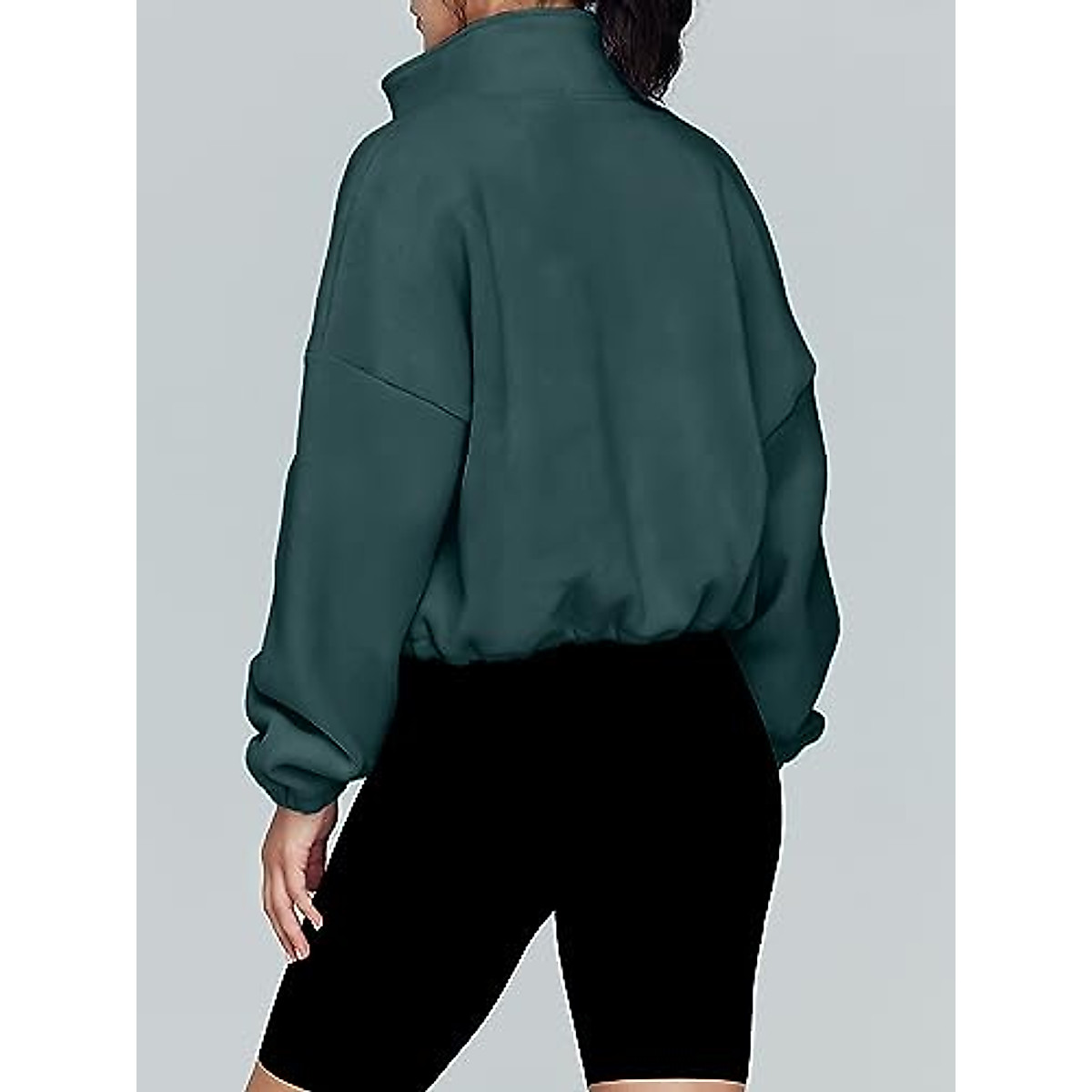 AUTOMET Womens Fleece Jackets Zip Up Oversized Sweatshirts Winter Clothes Long Sleeve Crop Sherpa Fall Outfits Fashion Green S