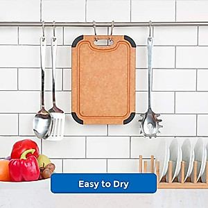 Cutting Board for Kitchen, Wood Cutting Board with Juice Grooves, Dishwasher Safe, Non-Porous, BPA Free, Small Cutting Board, 11.7 x 8.5-inch, Natural Slate