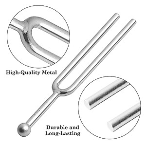 uxcell Metal Tuning Fork - 523 Hz Guitar Tuning Fork for Stress Relaxation, C Tone Musical Instruments Fork for Violin Piano Tuner Sound Device, Silver