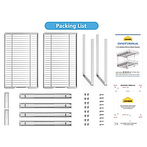 LOVMOR Individual Pull Out Cabinet Organizer, 2 Tier Cabinet Drawers Slide Out, Pots and Pans Organizer and Storage Pantry Shelf for Kitchen (17" W x 21" D)