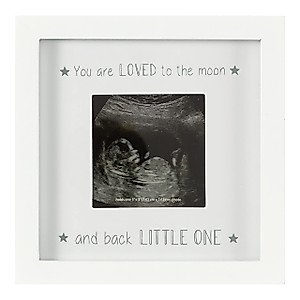 C.R Gibson BPSF-23934 Love You to The Moon and Back Baby Sonogram Picture Frame, 7'' W x 7'' H