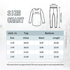 American Trends Boys Thermal Underwear Kids Long Johns Thermal Set Fleece Lined Base Layer Soft Warm Winter Thermals Sets for Toddler White 3T-4T