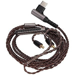 Eulbevoli Earphone Upgrade Cable, HiFi Headphone Wire OFC Core Wire Control Tensile with Mic for E50 for LS300 for ATH