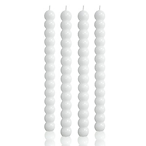 MAITREYA White Taper Candles Conical Stick Candles Spiral Taper Candles-Set of 4 for Decoration Weddings Party Church-Unscented Dripless Candles,10inch(D-White)