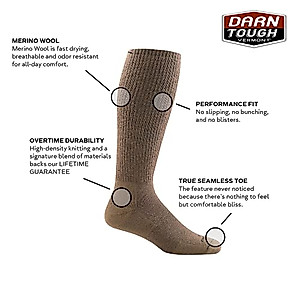 Darn Tough Tactical Over-The-Calf Extra Cushion Socks (T4050) Unisex – (Black, Large)