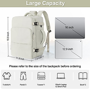 Sinaliy Travel Backpack for Women, Carry On Backpack Flight Approved, Personal Item Travel Bag with USB Charging Port, Casual Daypack College Bag Suitcase Backpack for Weekend, Fit 16 Inch Laptop