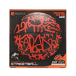 AND1 Fantom Graffiti Rubber Basketball: Official Regulation Size 7 (29.5 inches) Rubber Basketball - Deep Channel Construction Streetball, Made for Indoor Outdoor Basketball Games