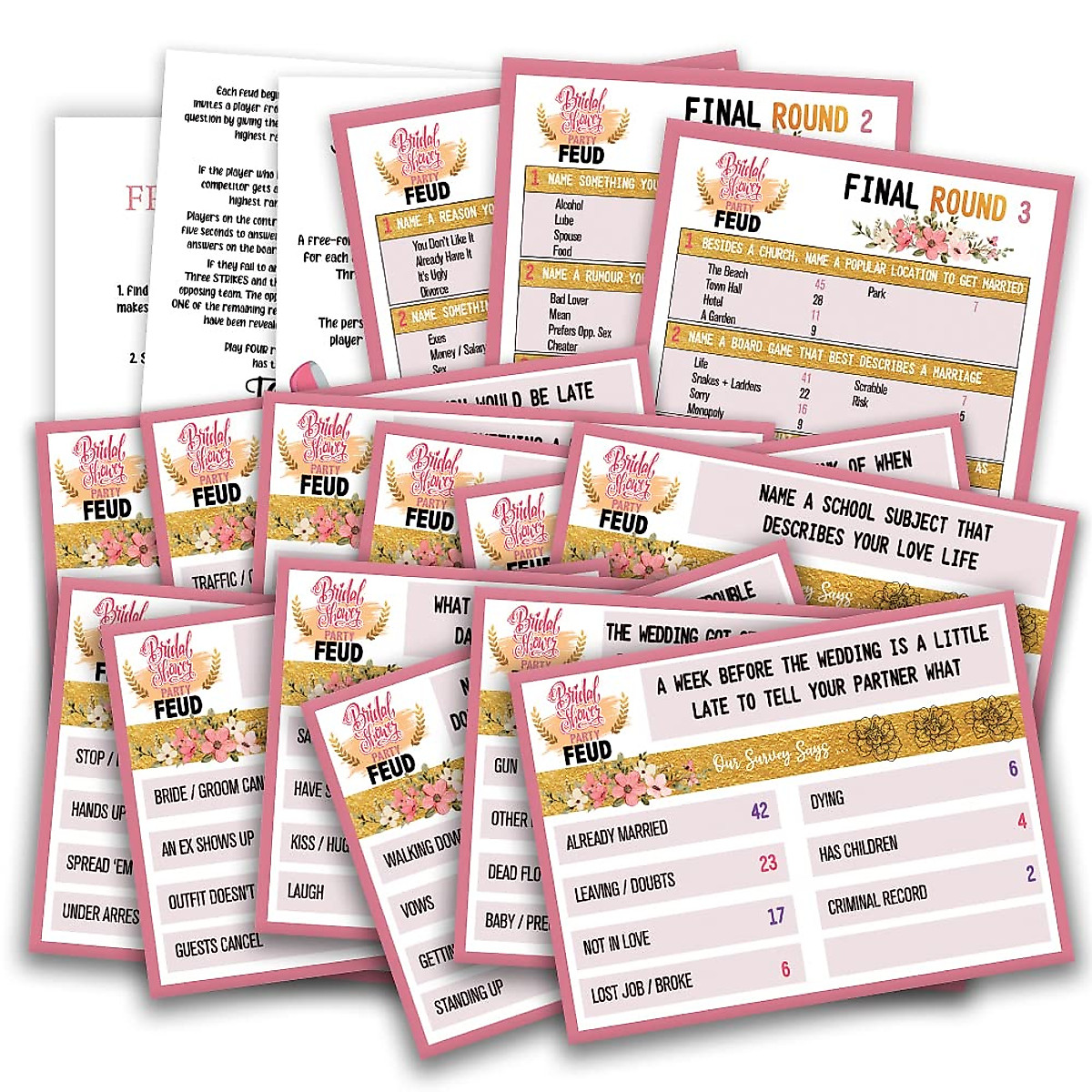 Pazag Bridal Shower Friendly Feud Quiz, Family Feud Quiz, Bridal Shower Games, Bridal Shower Decorations, Bridal Shower Favors, Wedding Shower Decorations, Wedding Games, Feud Trivia Quiz (B01)