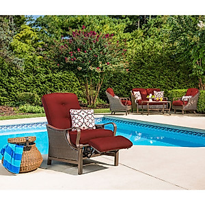 Hanover Medallion Indoor Throw, Set of 2, Decorative and Weather Resistant Red and Black Cushions for Outdoor Furniture and Patio Sets with Premium Quick-Drying Fabric, 2 Pillows, 2 Count