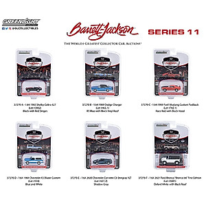 Greenlight 37270 Barrett-Jackson Scottsdale Edition Series 11 Complete Set of Six (6) Diecast Models 1:64 Scale