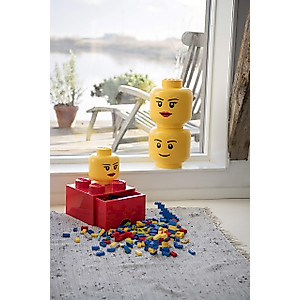 Room Copenhagen, Lego Storage Heads Stackable Storage Container - Buildable Organizational Bins for Kid’s Toys and Accessories - 4.02 x 4.02 x 4.53in - Mini, Silly, Holds 100 Bricks