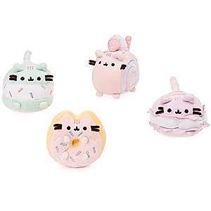 GUND Ice Cream Sandwich Pusheen Sweet Dessert Squishy Plush Stuffed Animal Cat for Ages 8 and Up, Mint and White, 4”