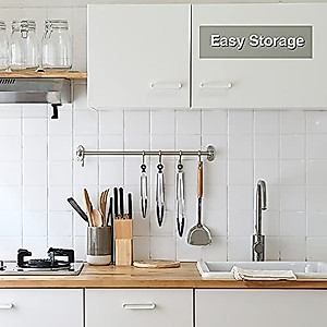 7"+9"+12" Silicone Kitchen Tongs Set, Cooking Tongs with Silicone Tips and Stainless Steel Handle, Heat Resistant Tongs for Grilling Cooking Barbecue Buffet Salad Serving, 7/9/12 Inches (Black)