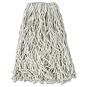 Rubbermaid Commercial V117 Economy Cut-End Cotton Wet Mop Head, 20oz, 1" Band, White (Case of 12)