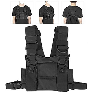 Clakllie Chest Bag Radio Chest Harness Chest Front Pack Pouch Holster Vest Rig Two Way Radio Walkie Talkie Chest Pack,Black