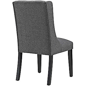 Modway Baronet Modern Tufted Upholstered Fabric Parsons Kitchen and Dining Room Chair in Gray