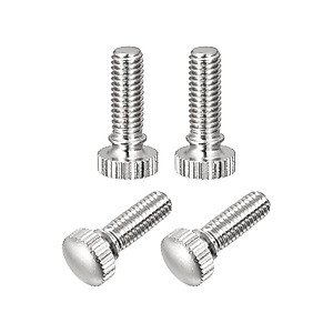 uxcell Knurled Thumb Screws, M6x16mm Brass Shoulder Bolts Grip Knobs Fasteners, Nickel Plated 4Pcs