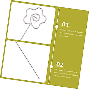 Kisangel 30pcs Silver Decor Holder Clamp Wire Pick Swirl Place Prom Decorations Paper Clip Cake Ring Wedding Birthday Clips Picture Note Table Decorative Bouquet Office for Flower Memo