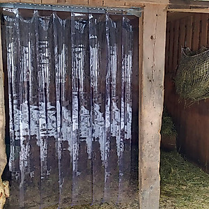 PVC Plastic Air Conditioner Partition Curtain，Clear Waterproof Commercial Industrial PVC Plastic Door Curtain 0.08”Thick for Warehouse Doors, Walk-in Freezers (Size : 120x220cm/47.24x86.61in)