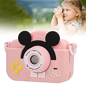 01 02 015 Kids Cartoon Camera Toy, ABS Kids Photo Video Camera 2 Inch Screen for Gifts(Pink)