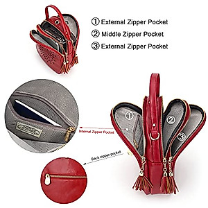 APHISON Fashion Mini Backpack Purse for Women Teen Girls Cute Small Backpacks PU Leather Crossbody Shoulder Bags Handbags Multifunctional and Large-Capacity Daypack Purse L-RED