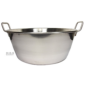 Cazo Stainless Steel Large 16" Heavy Duty Caso Para Carnitas Acero Inoxidable- Flat Surface