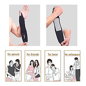 2 Packs Self-Heating Magnetic Wrist Support Brace Adjustable Protect Wrap for Working Cycling Running Sports for Men and Women,One Size (Black)