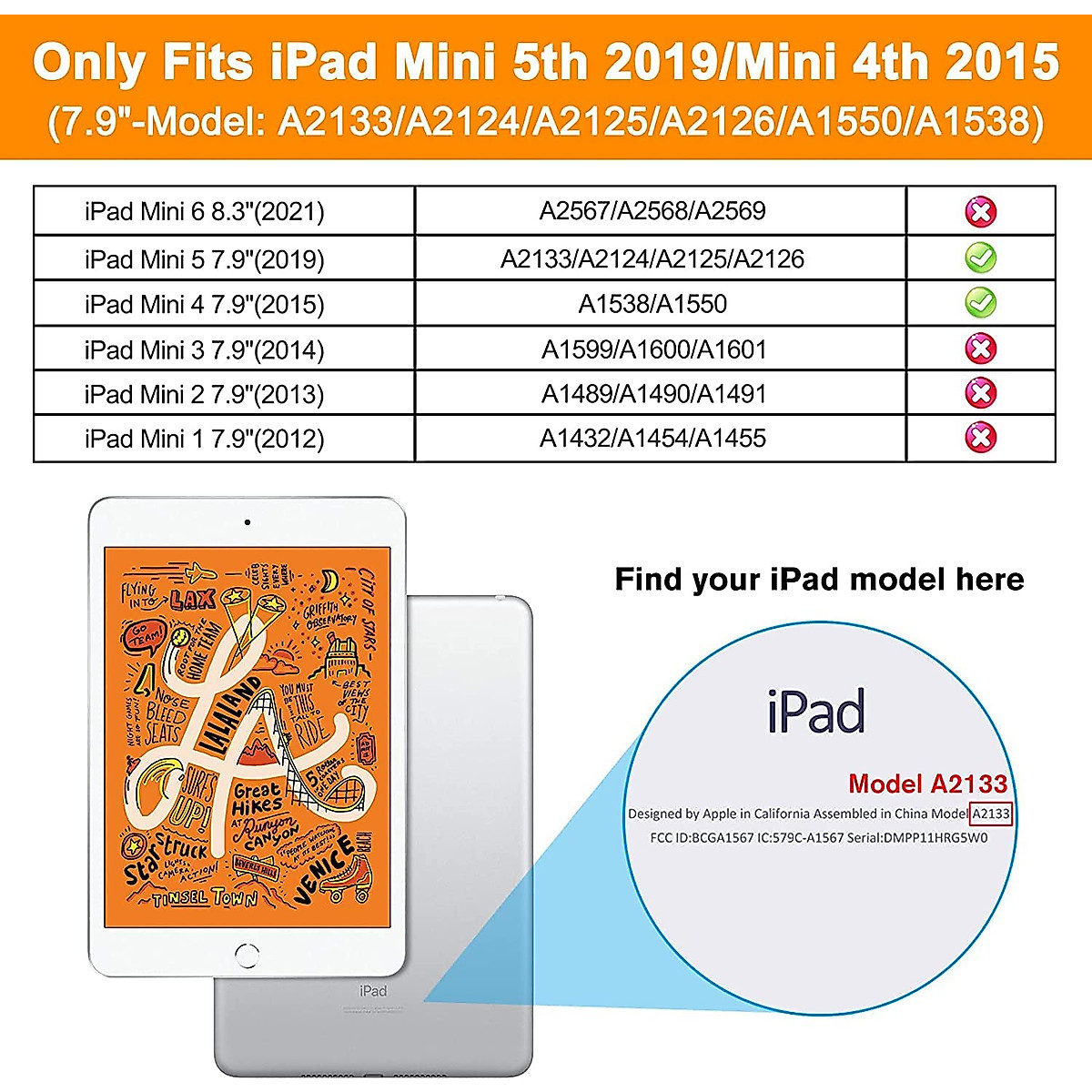 TSQQST iPad Mini 4/5 Case with Glass Screen Protector for Kids | iPad Mini 5th Generation Case with Pencil Holder Stand | Shockproof Rugged Protective Case for iPad Mini 5/4 7.9 Inch | Black