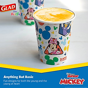 Glad for Kids Disney Mickey and Friends 9oz Snack Cups | Mickey Mouse Kids Cups for Everyday Use, 24 Ct