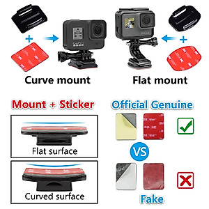 Haoyou Helmet Sticky Attachment Kit Compatible with Gopro Hero 12 11 10 9 8 7 Helmet Adhesive Mounts Extension Accessories（15 in 1）