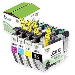 Yumagenta Compatible Ink Cartridge with New Updated Chips Replacement for Brother LC-3013 to use with MFC-J690DW MFC-J895DW MFC-J491DW MFC-J497DW Printer(1 Black, 1 Cyan, 1 Magenta, 1 Yellow,4-Pack)