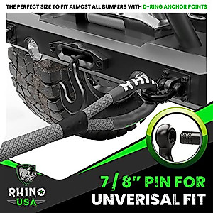 Rhino USA D Ring Shackle 41,850lb Break Strength – 3/4” Shackle with 7/8 Pin for use with Tow Strap, Winch, Off-Road Jeep Truck Vehicle Recovery, Best Offroad Towing Accessories