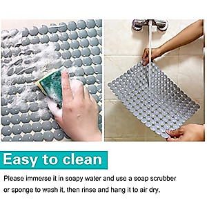Coopay 2 Pack Kitchen Sink Mat Plastic Sink Protect Mat PVC Eco-friendly Kitchen Adjustable Stainless steel/Porcelain Dish Drying Pad Sink Protector for Bottom of Kitchen Sink, 11 x 11 Inches (Gray)