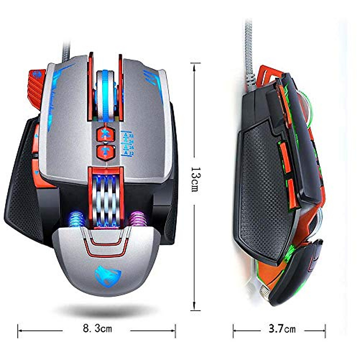 Shenligod Gaming Mouse Wired [3200 DPI] [Programmable] [Breathing Light] Ergonomic Game USB Computer Mice RGB Gamer Desktop Laptop PC Gaming Mouse,8 Buttons forWindows PC Gamers