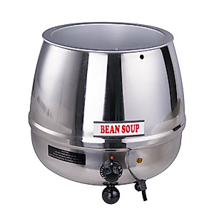 Hakka Commercial Soup Warmer - Stainless Steel Soup Kettle for Parties - Electric Soup Heater with Precise Temperature Control, 11-Quart