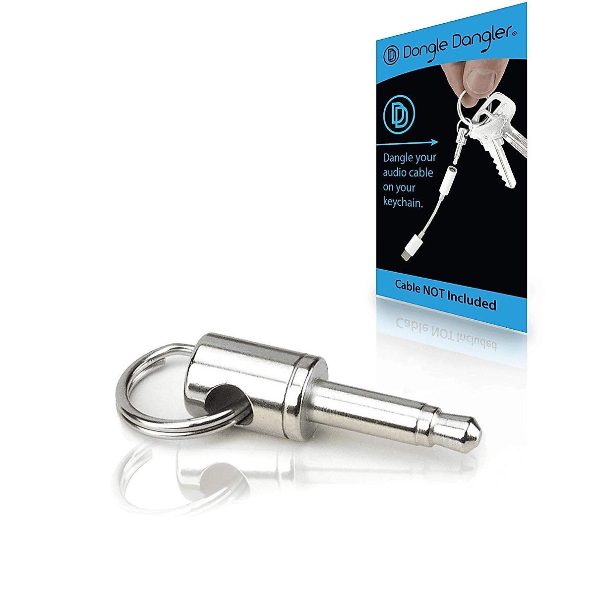 Dongle Dangler 3.5mm Headphone Jack Adapter - Compatible with iPhone 15/15 Pro/ 14/14 Pro/13/13 Pro/12/12 Pro/11/11 Pro/X/Xr/Xs/SE (Keychain 1-Pack)