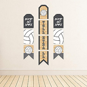 Big Dot of Happiness Bump, Set, Spike - Volleyball - Hanging Vertical Paper Door Banners - Baby Shower or Birthday Party Wall Decoration Kit - Indoor Door Decor