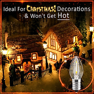 LED Night Light Bulb – C7 E12 LED Bulbs – Candelabra Light Bulbs, 1 Watt Equivalent 10W Incandescent Bulb, Warm White 2700K, Window Candles & Chandeliers Replacement Bulb, 8 Pack